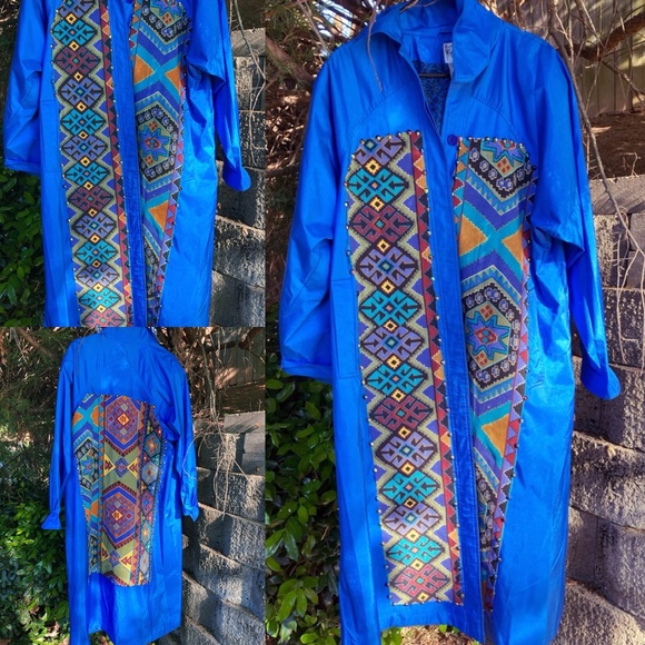 FarrahNaykaDesigns | Jackets & Coats | Customed Bright Blue Duster ...